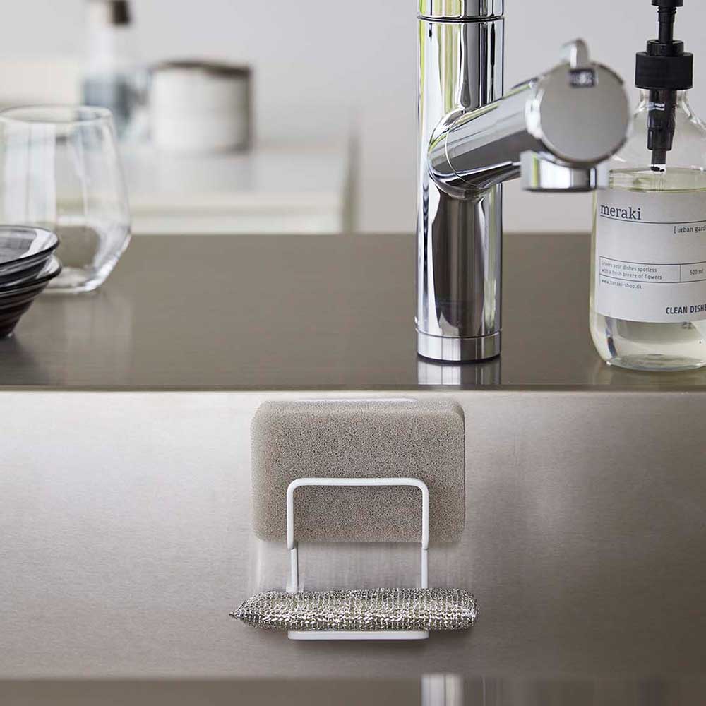 【正規販売店】フィルムフックスポンジホルダー タワー ダブル 山崎実業 tower 耐荷重 約500g ホワイト ブラック 7017 7018 スポンジホルダー シンプル 水回り用品 キッチン ...