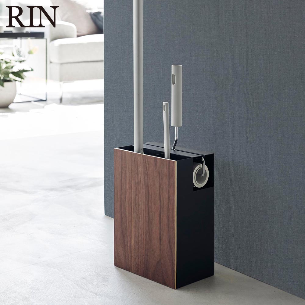 【正規販売店】クリーナーツールオーガナイザー リン 山崎実業 RIN ブラウン ナチュラル 1745 1746 ハンディーワイパー フローリングワイパー カーペットクリーナー 収納 ...