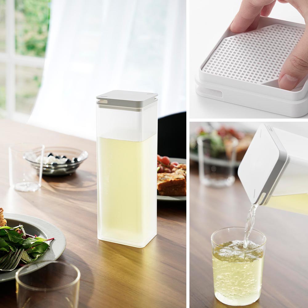 【正規販売店】水はね防止フィルター付き両方から注げる冷水筒 タワー 山崎実業 tower 1.2L ホワイト ブラック 10237 10238 ピッチャー 洗いやすい 食洗機対応 ...